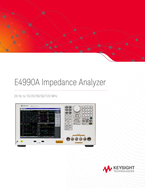 E4990A Impedance Analyzer 20 Hz to 10/20/30/50/120 MHz PDF Asset Page | Keysight